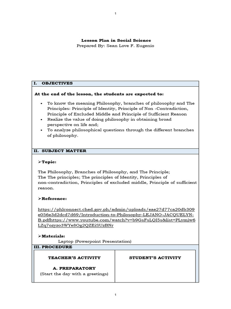 A Detailed Lesson Plan in Social Science | PDF | Knowledge | Liberal ...