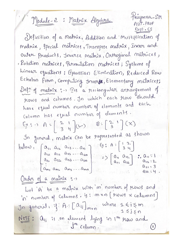 Matrix Special Mátrices Transpose Matrix Inner And Merged Pdf 