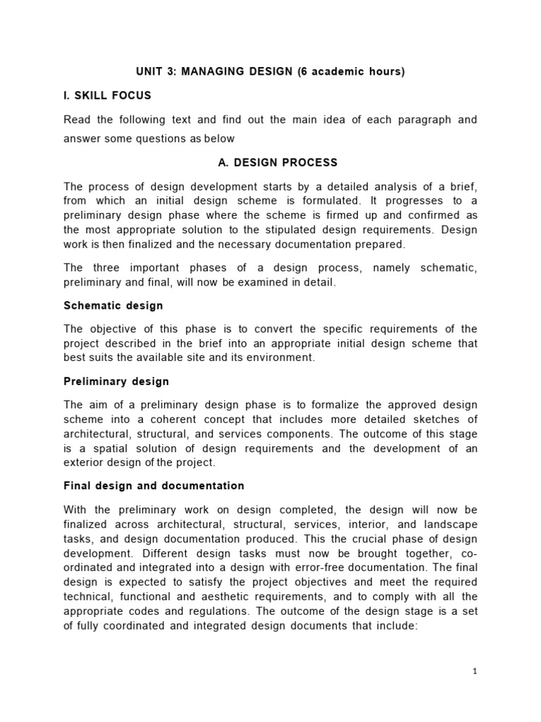Unit 3 Managing Project Design | PDF | Design | Specification (Technical Standard)