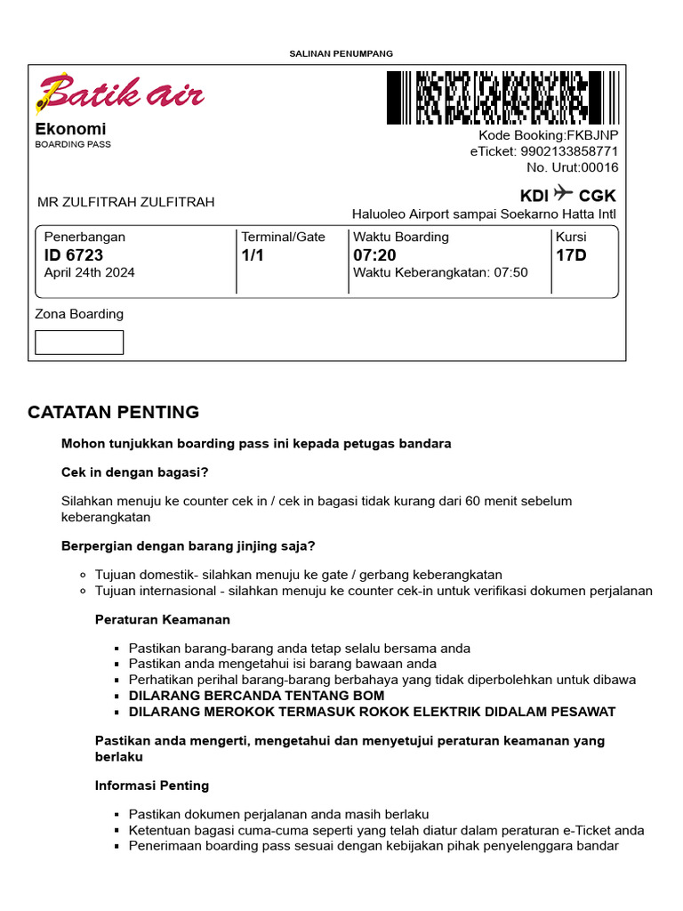 KDI CGK 24 April 2024 | PDF