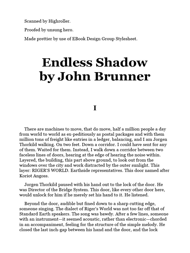 Endless Shadow - John Brunner | PDF