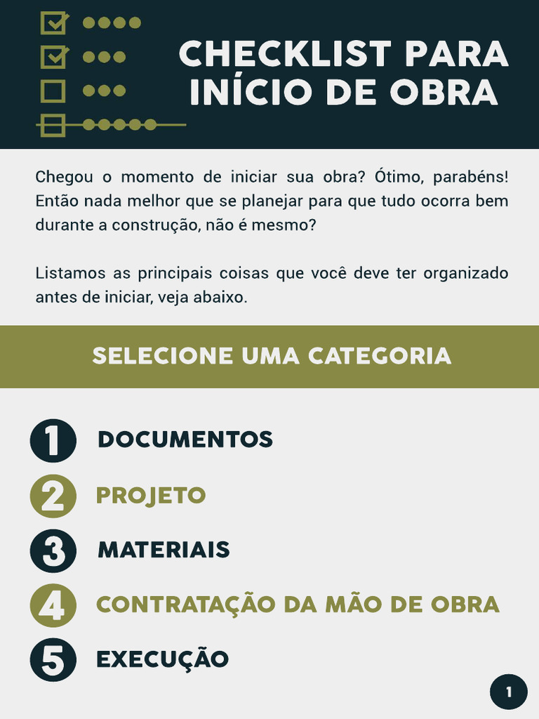 Check List Projetos | PDF