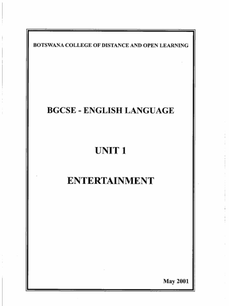 English Unit 1 Main | PDF