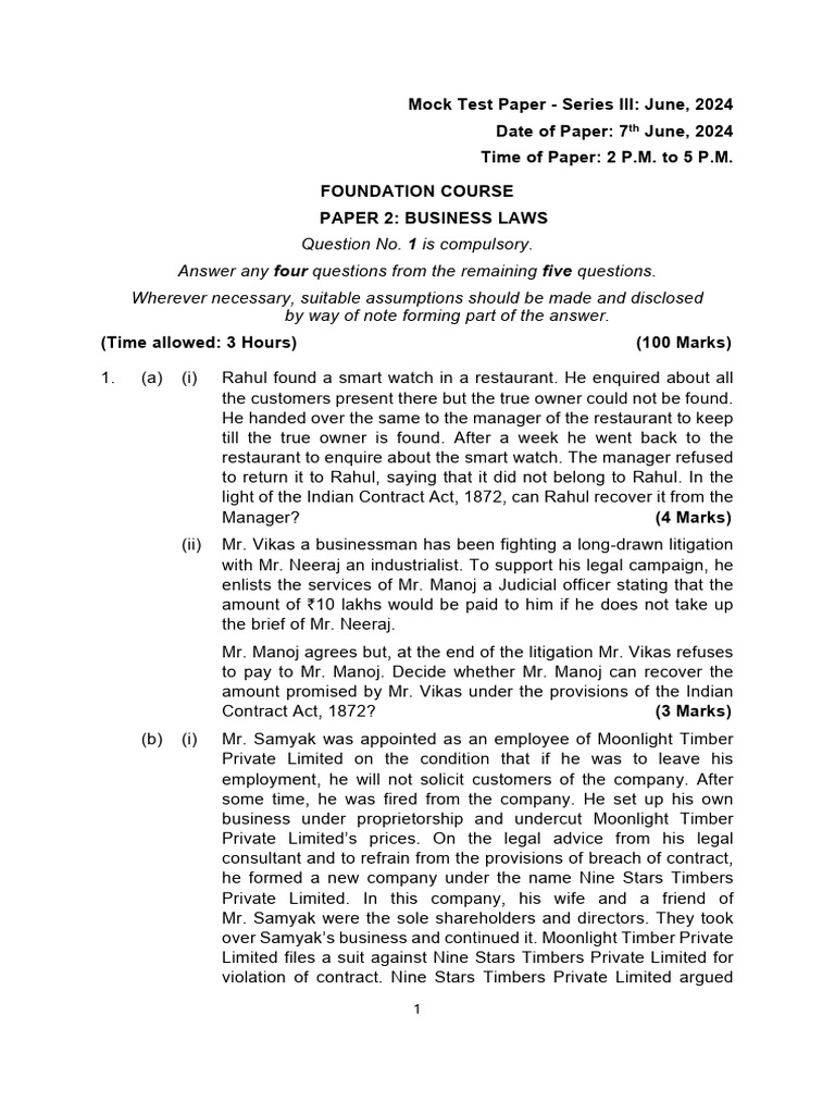 MTP 23 55 Questions 1717651950 | PDF | Negotiable Instrument ...