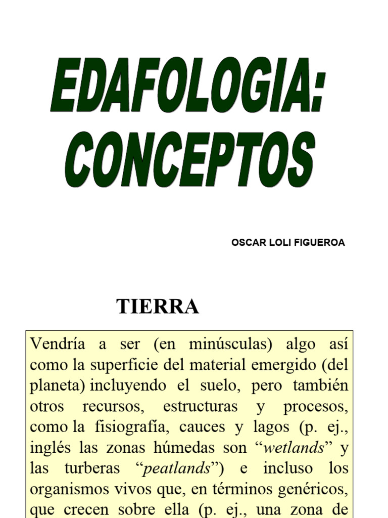 EDAFOLOGIA Conceptos 2021 | PDF | Suelo | Turba