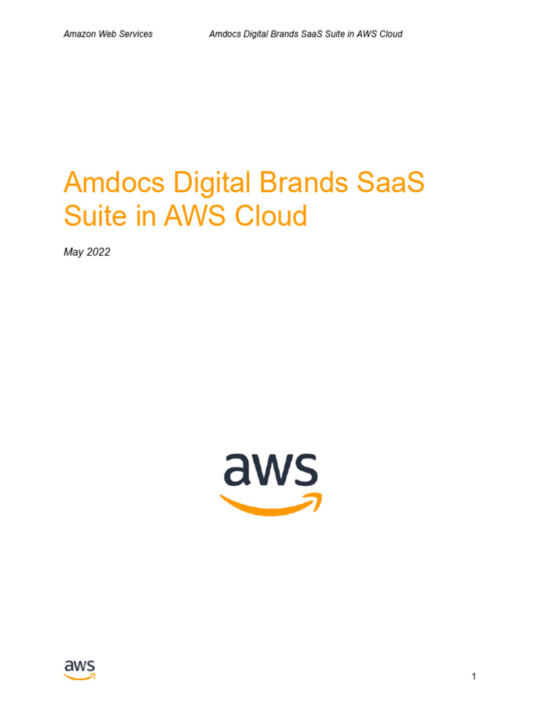 Amdocs Digital Brand Experience Platform in AWS Cloud 6jun22 | PDF ...