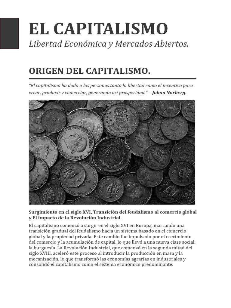 El Capitalismo | PDF | Capitalismo | Mercado (economía)