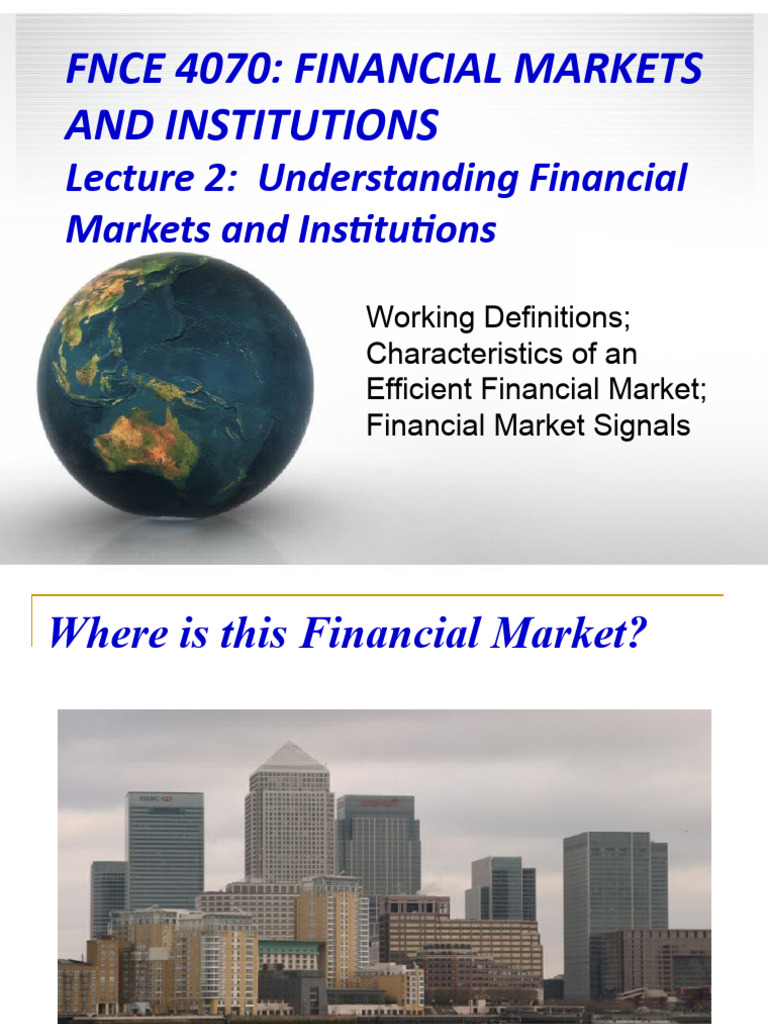 Understanding Financial Markets | PDF | Financial Markets | Derivative ...