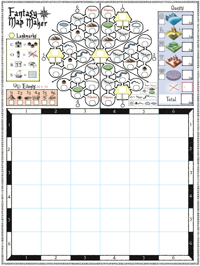 Game Sheet Fantasy Map Maker | PDF