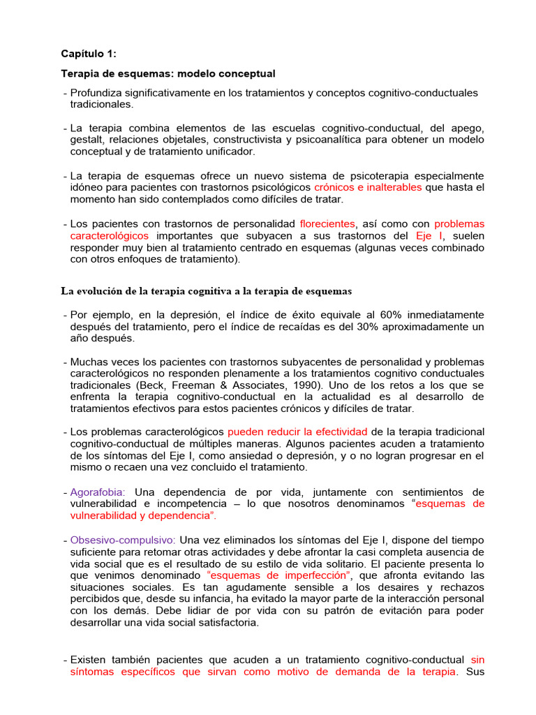 Cap 1 - Resumen | PDF | Terapia de conducta cognitiva | Psicoterapia
