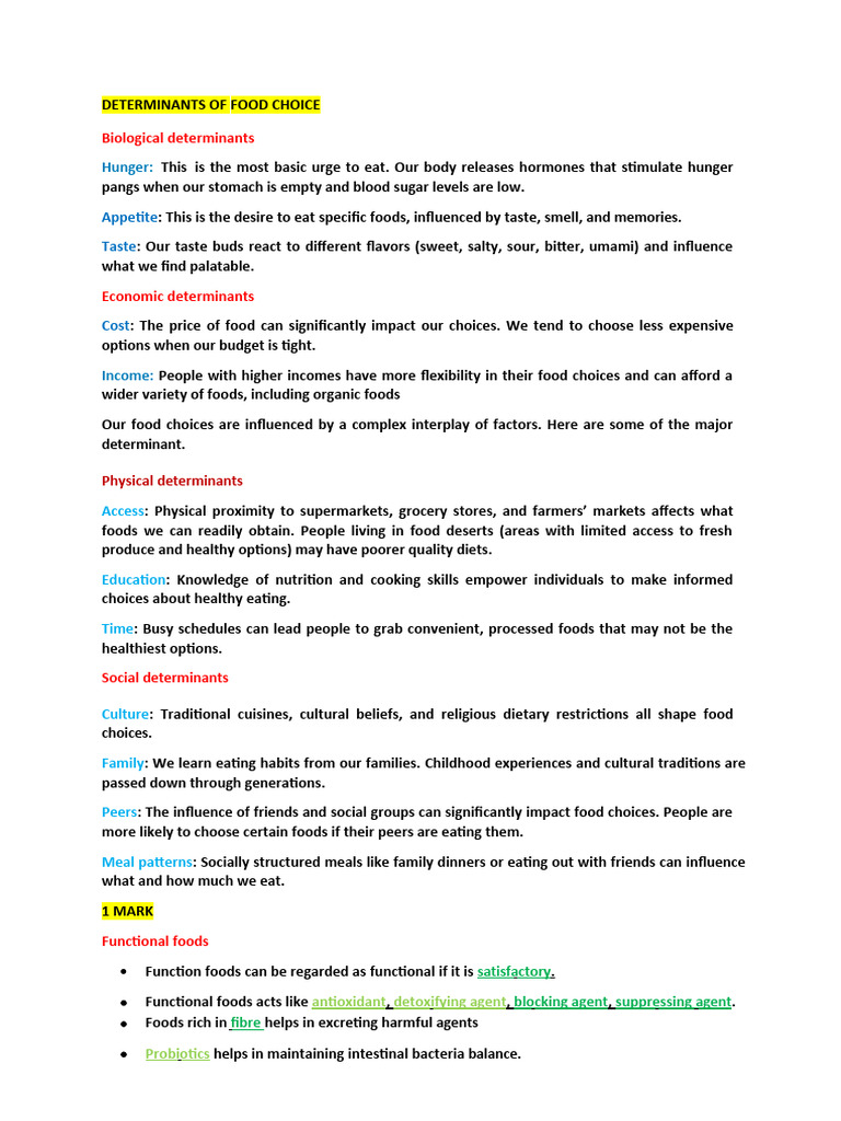 Unit 1 Notes - Dietetics | PDF | Polyphenol | Foods