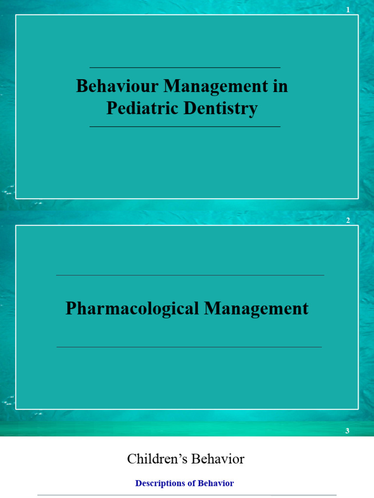 Pharmacological Behavior Management in Pediatrics | PDF | Midazolam ...