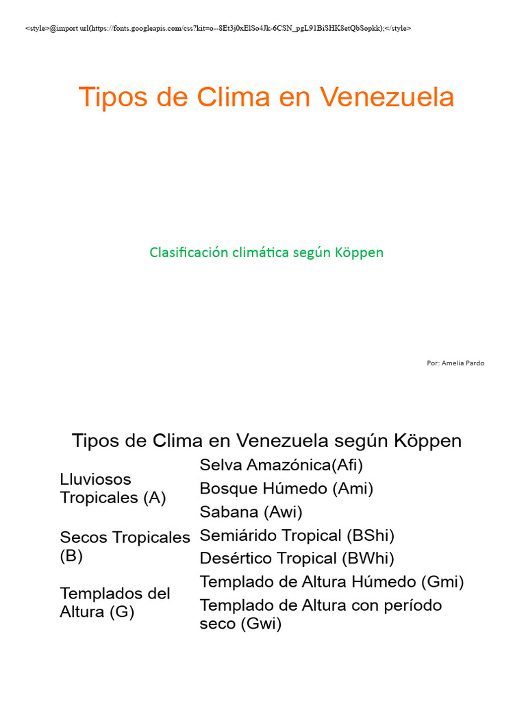 Tipos de Clima en Venezuela según Köppen | PDF | Selva | Zona tropical