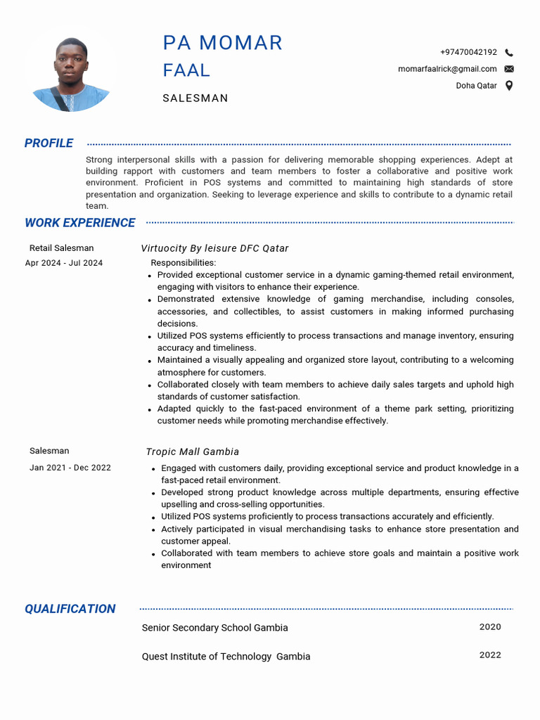 Retail Experience and Skills Summary | PDF | Retail | Point Of Sale