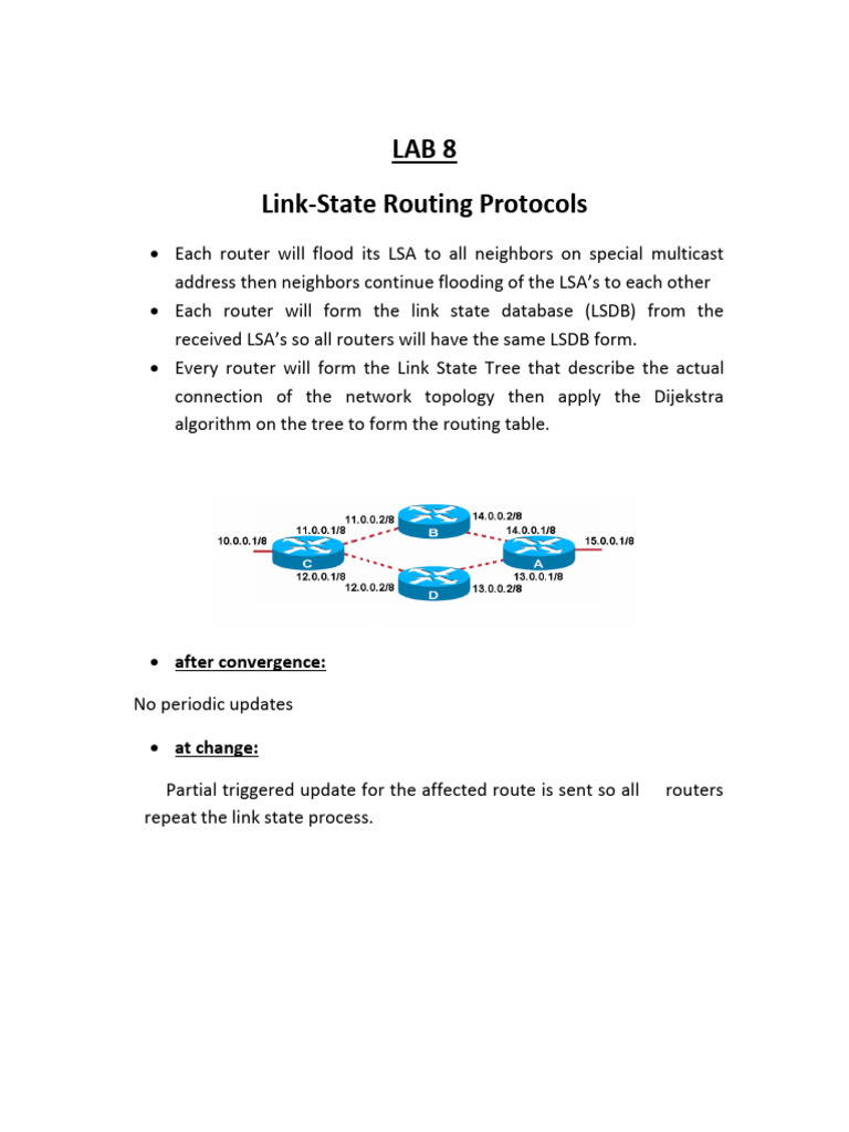 Lab 8 Link-State Routing Protocols | PDF | Routing | Telecommunications