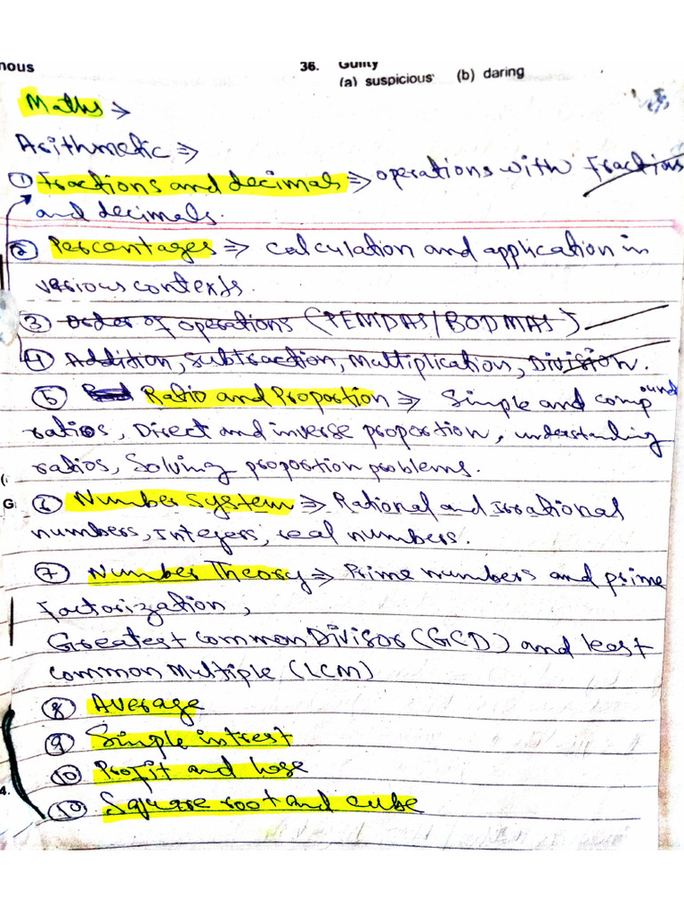 Maths Syllabus | PDF