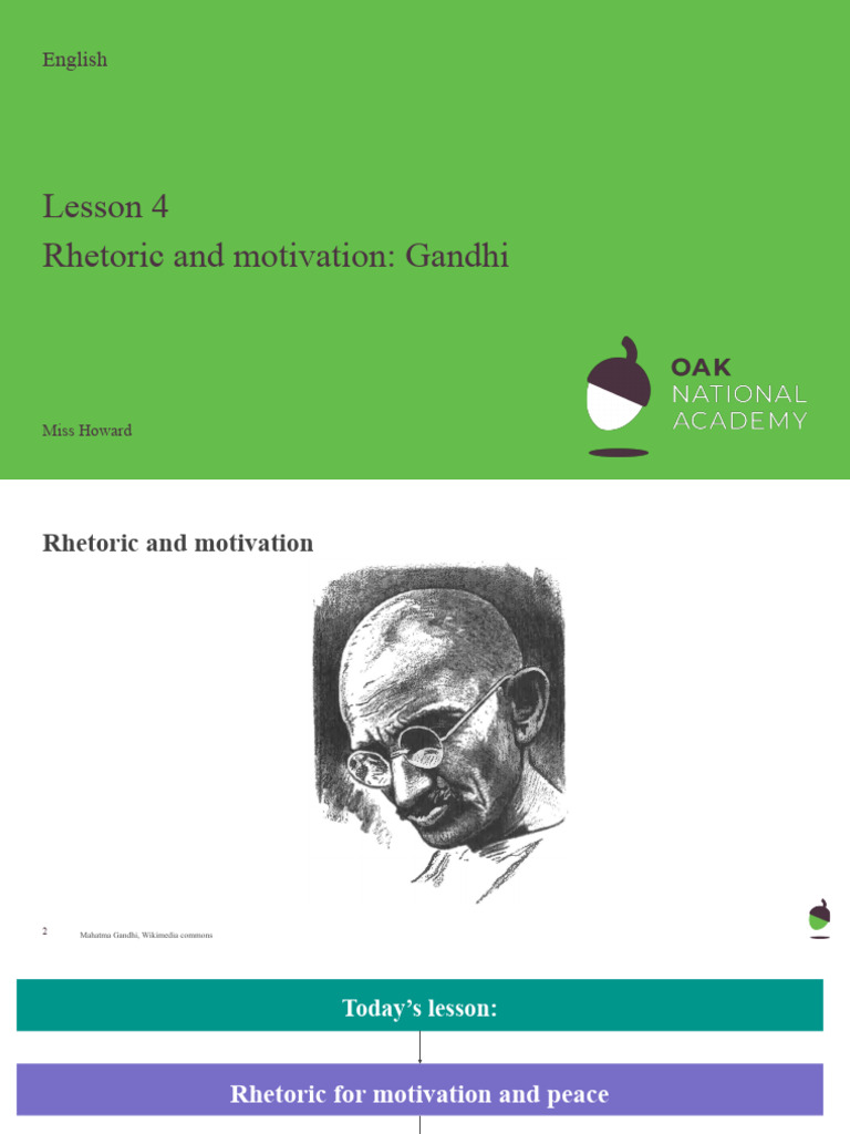 Gandhi Reading and Analysis of Rhetoric For Motivation cdh34d ...