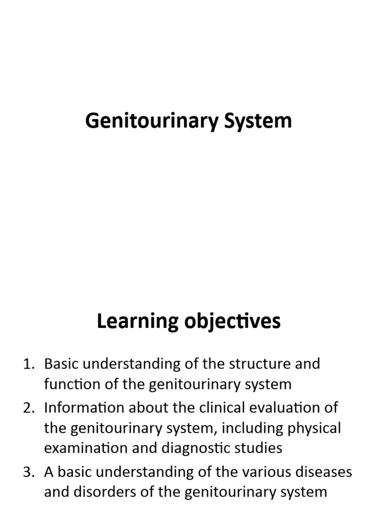 Genitourinary System for Therapists | PDF | Kidney | Physical Therapy