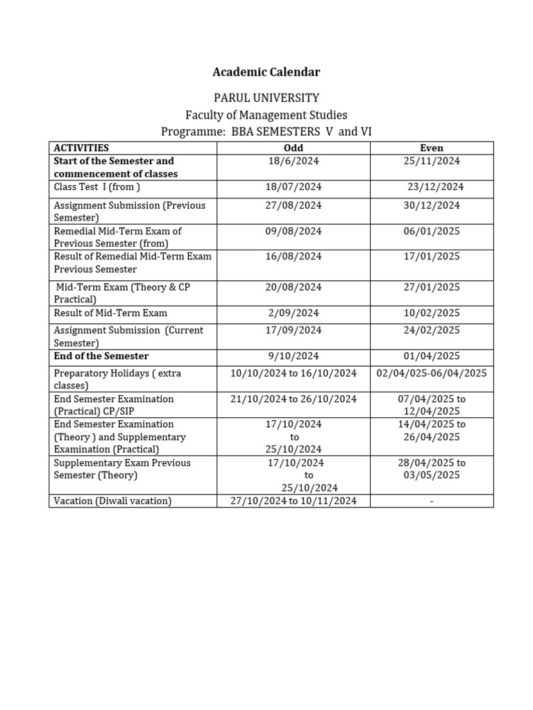Academic Calendar FMS Sem 3,4 | PDF | Academic Term | Educational Organizations