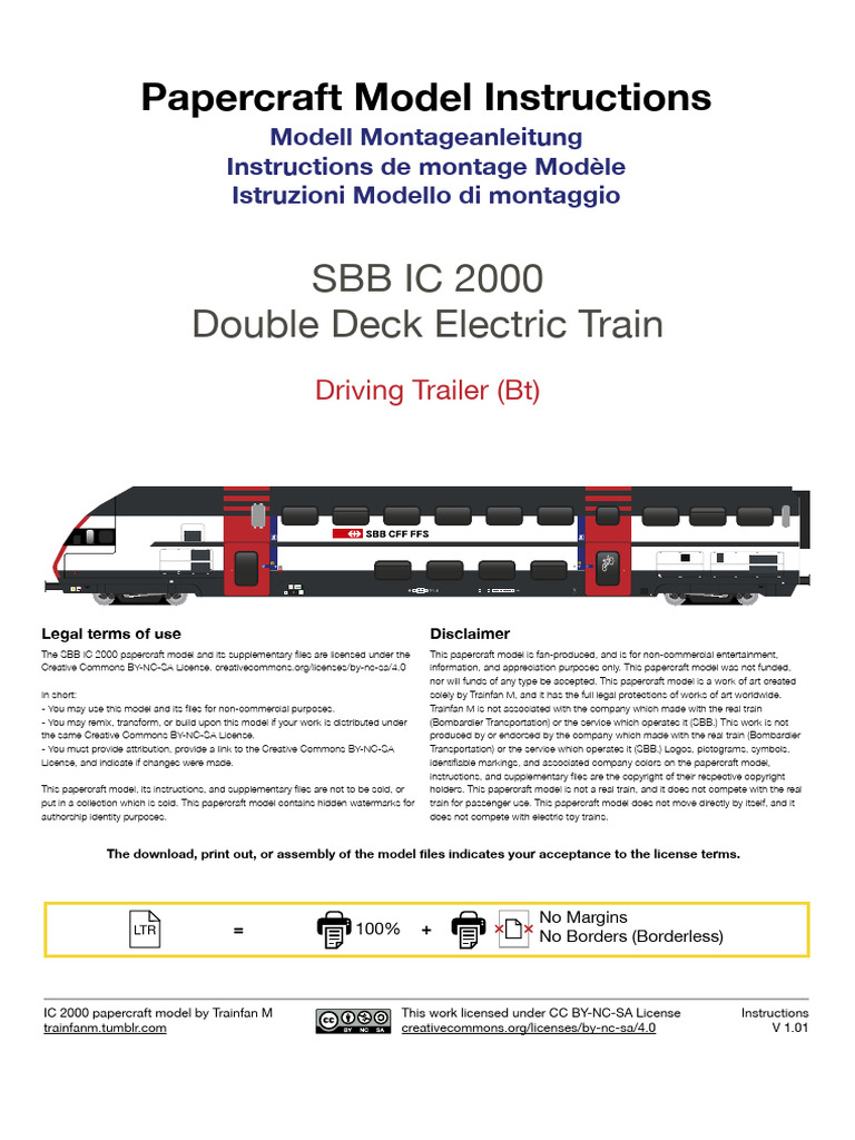 Papercraft Model Instructions | PDF | Creative Commons License | Scale ...