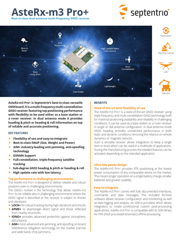 Septentrio AsteRx-m3 ProPlus LR | PDF | Global Positioning System ...