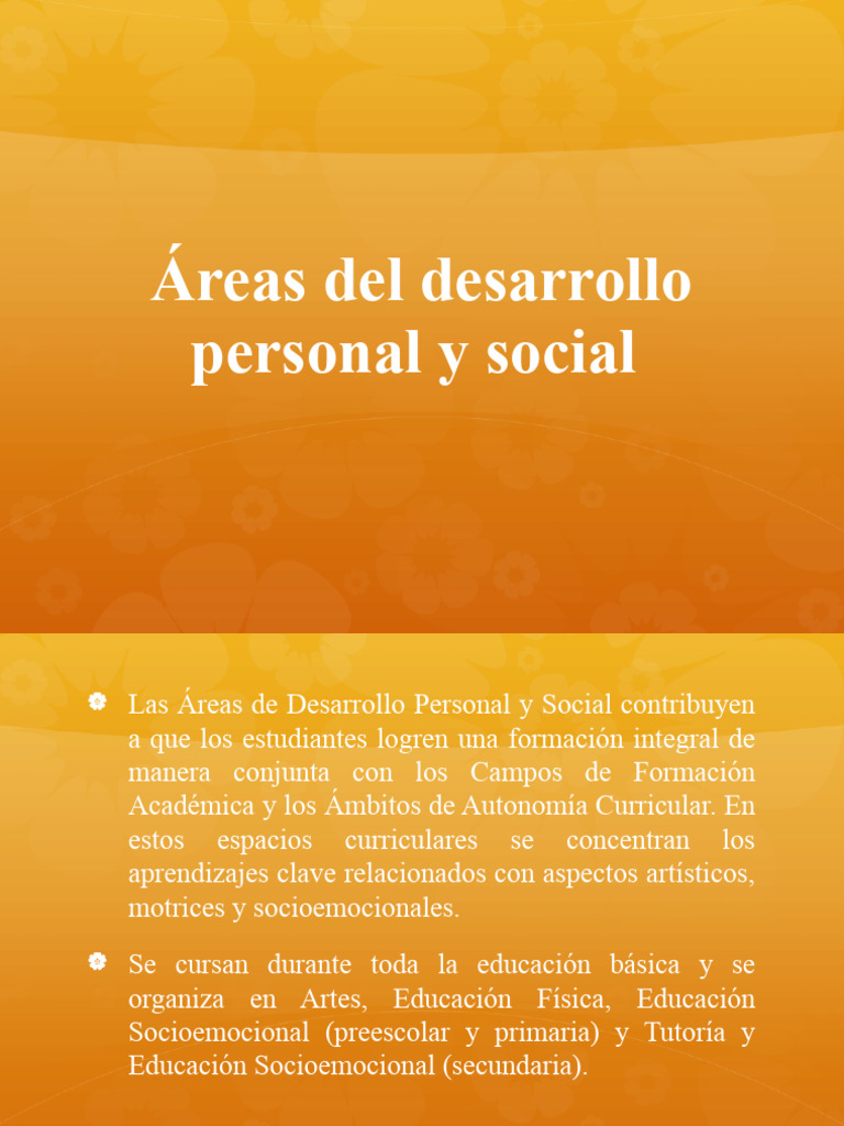 Áreas del desarrollo personal y social | PDF | Educación de la primera ...
