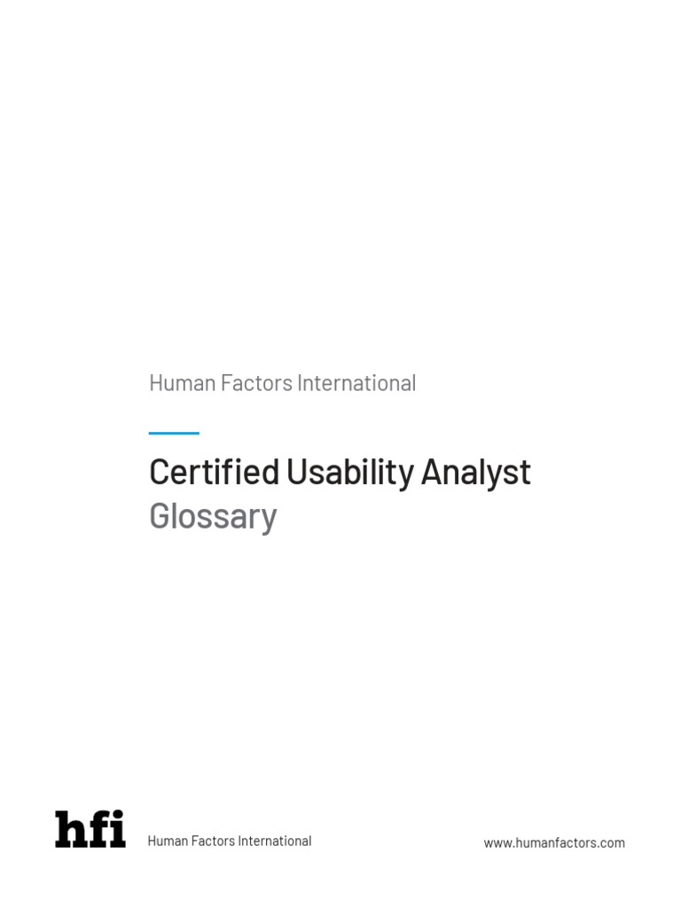HFI CUA - Glossary | PDF | Color | Usability