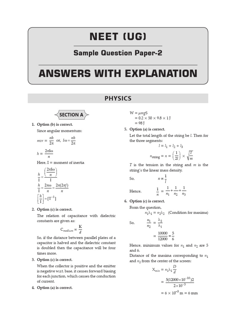 I1651566121ssolutions of Sample Question Paper-2 | PDF | Physical Phenomena | Applied And ...