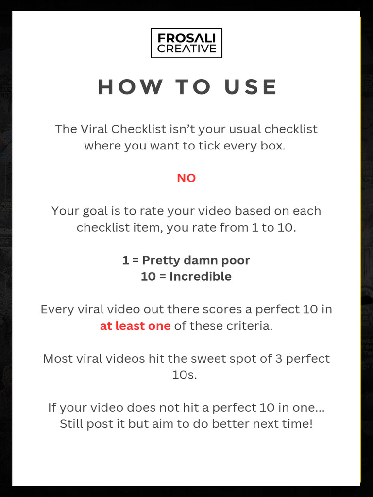 The Viral Checklist | PDF