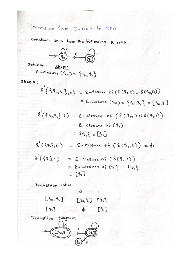 10-Conversion of Epsilon NFA and DFA-01!02!2024 | PDF