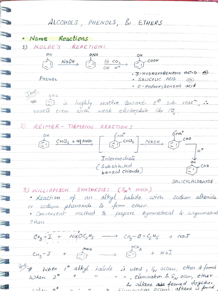 Alcohols 12 Notes | PDF | Ether | Organic Chemistry