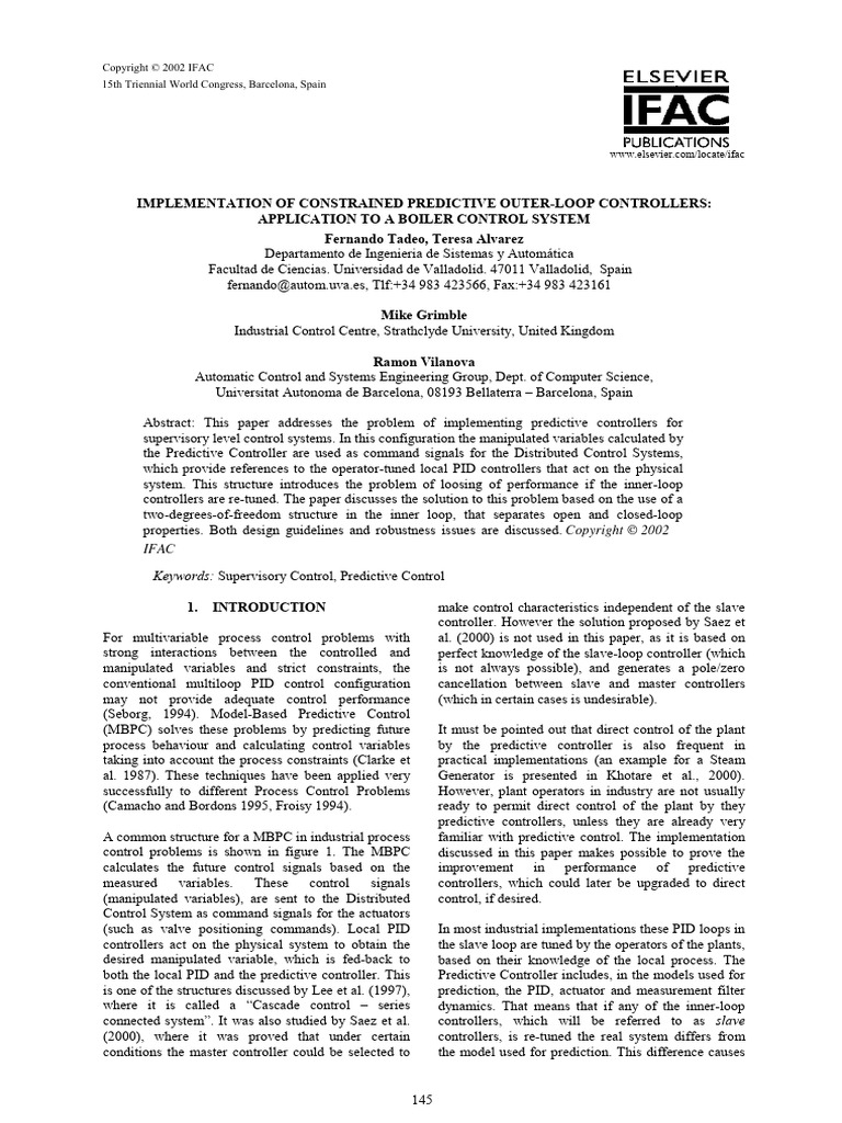 Implementation of Constrained Predictive Outer-Loop Controllers | PDF | Control Theory ...