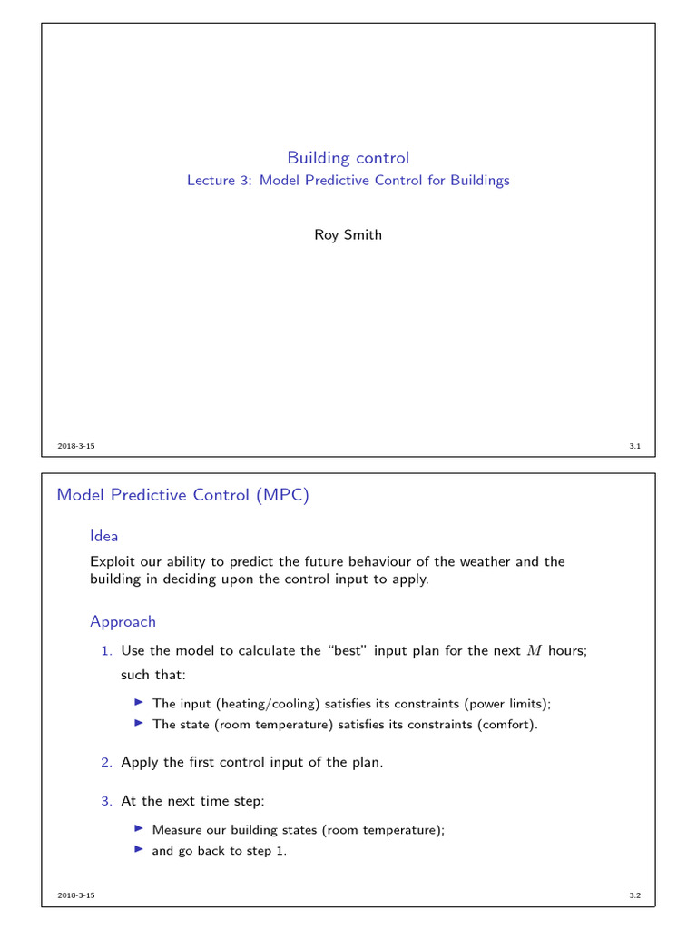 BLDG Control Lecture03small | PDF | Forecasting | Solar Energy