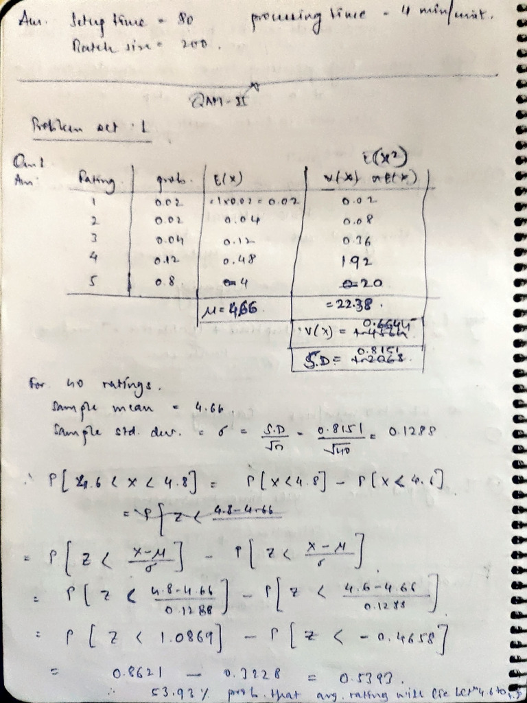 QAM 2 Problem Set 1 Solution | PDF