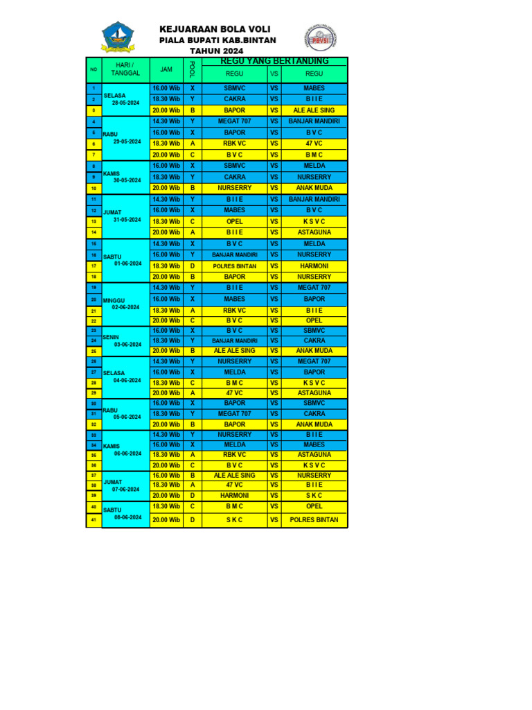 Jadwal Bup Bintan 2024 Ok | PDF