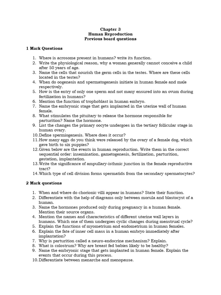 Human Reproduction Worksheet | PDF | Menstrual Cycle | Ovary