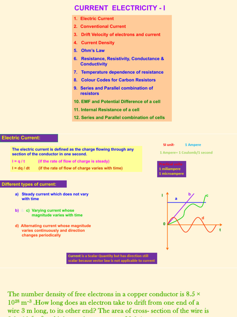 3-Current Electricity | PDF | Electric Current | Electrical Resistivity And Conductivity