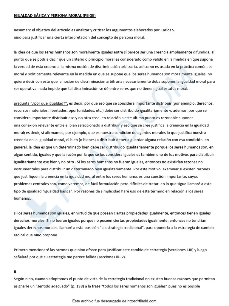 IGUALDAD_BASICA_Y_PERSONA_MORAL | Descargar gratis PDF | Moralidad | Humano