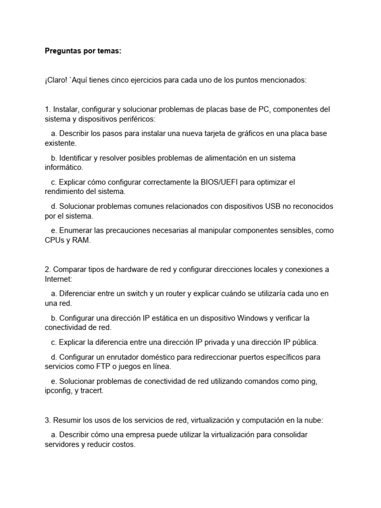 Preguntas de ChtaGPT Por Temas | PDF | Computación en la nube | Red de computadoras