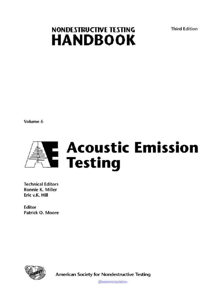 ASNT Nondestructive Testing Handbook Handbooks Volume 6 Acoustic | PDF ...
