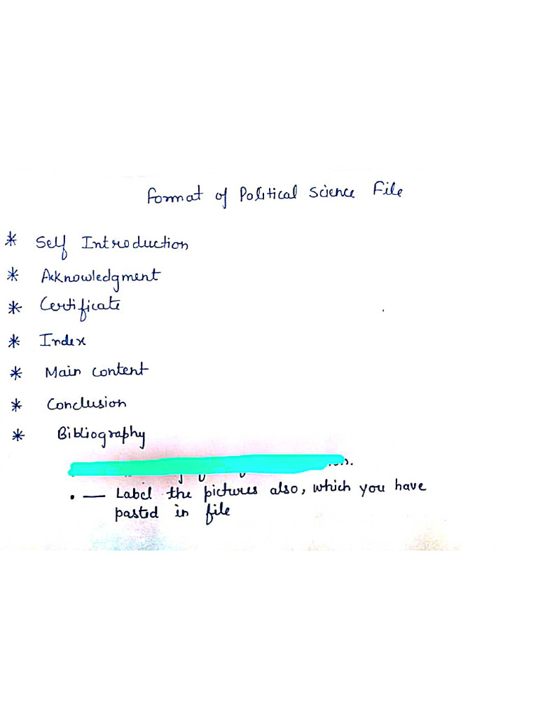 Format of Political Science File | PDF