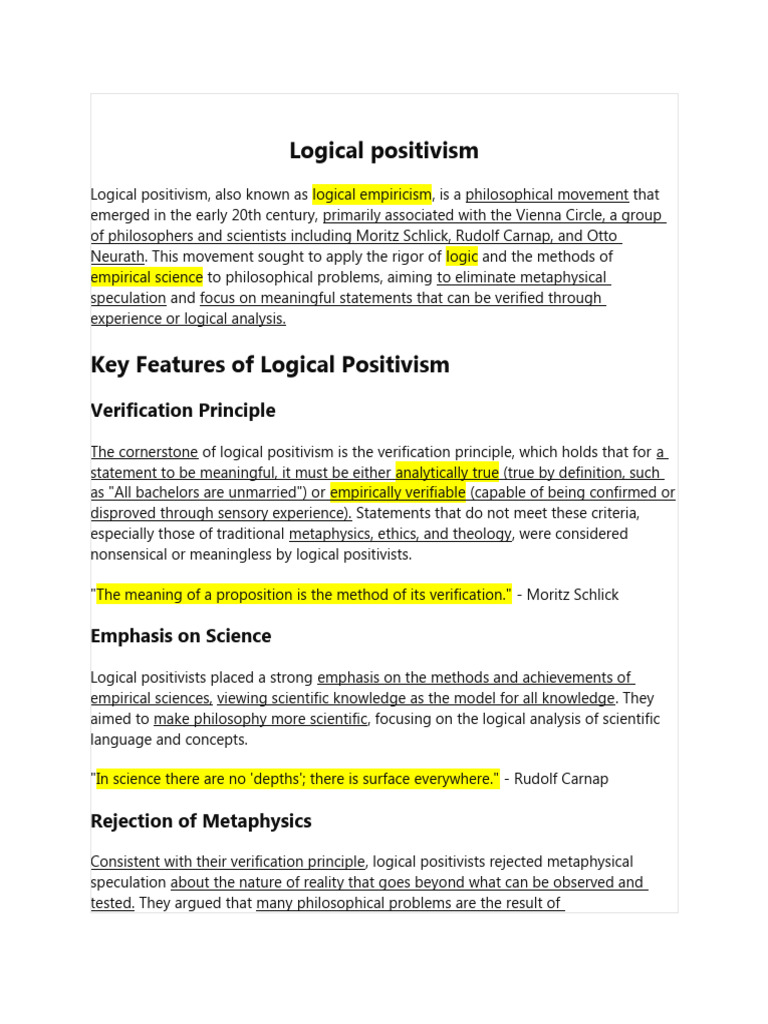 Logical Positivism | PDF | Positivism | Empiricism