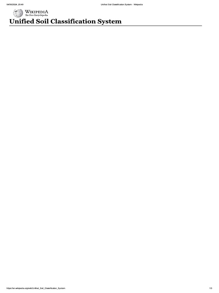 Unified Soil Classification System - Wikipedia | PDF