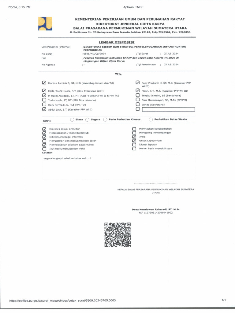 Dir SSPIP - Progres Keterisian Dokumen Sakip Dan Input Data Kinerja 2024 | PDF