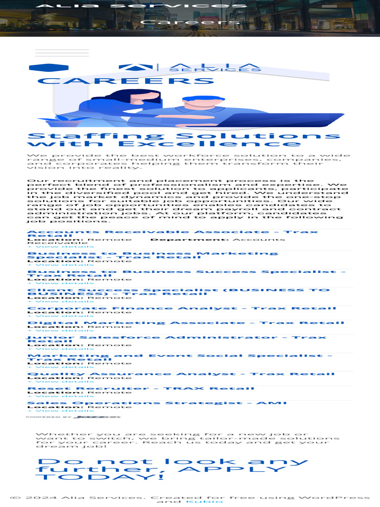 Careers - Alia Services | PDF