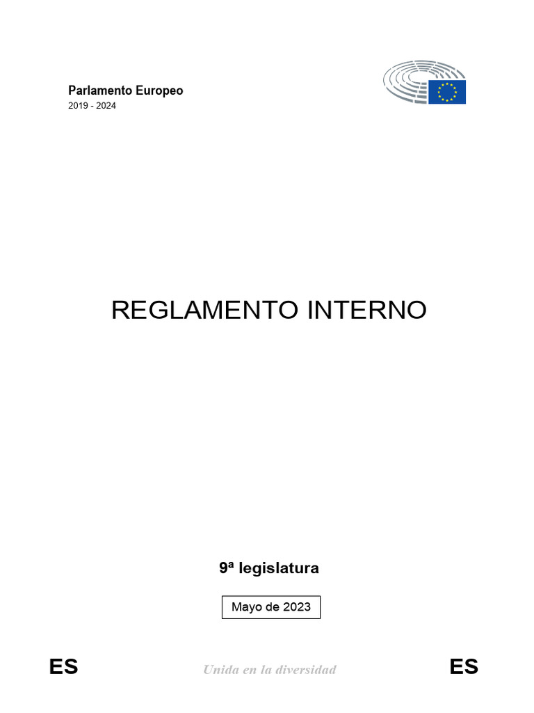 Reglamento Interno Del Parlamento | PDF | Legislador | Parlamento Europeo
