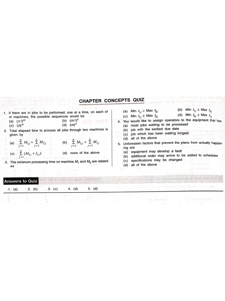 Unit 5 - Job Sequencing Problem (OT) - MCQ | PDF Unit 5 - Job Sequencing Problem (OT) - MCQ | PDF