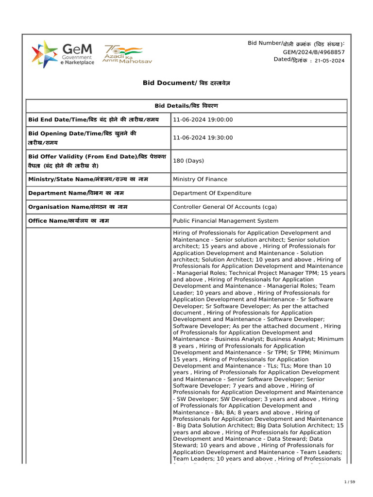 GeM Bidding 6430038 | PDF | Databases | Software Development