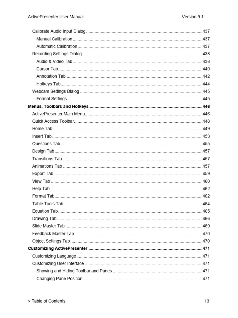 Activepresenter 9 User Manual7 | PDF | Menu (Computing) | Keyboard Shortcut