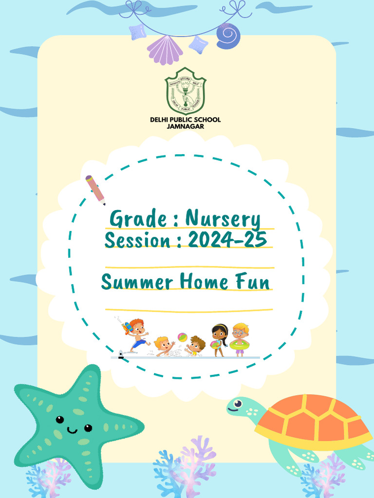 Nursery Summer Fun Holiday Homework 2024-25 | PDF